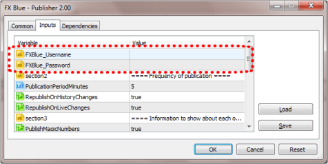 FX Blue - FX Blue Publisher EA for MT 5 - User Guide